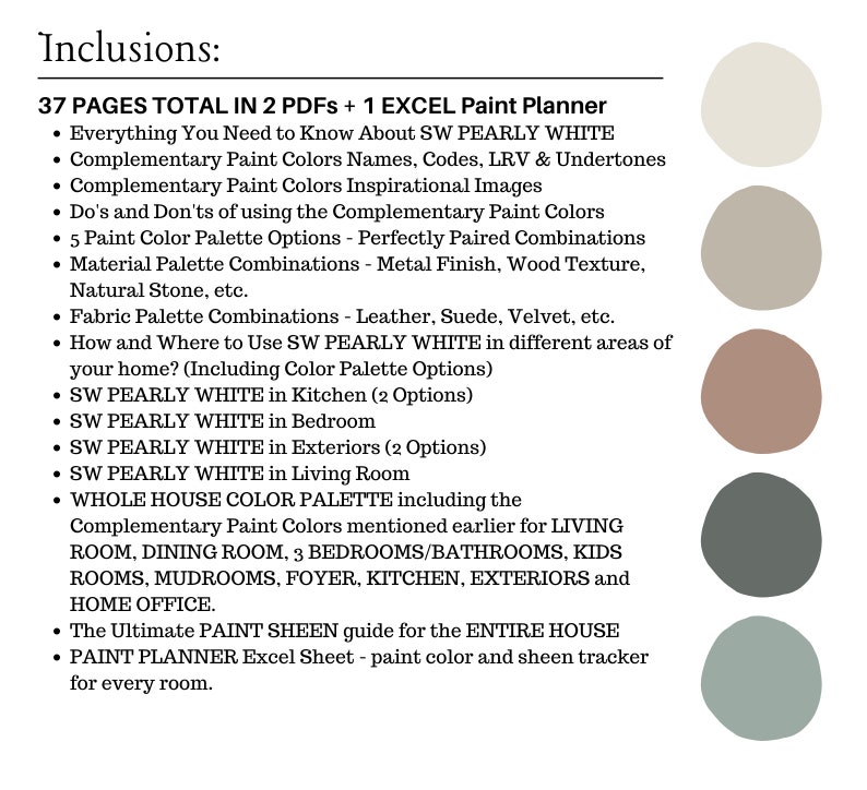 BLANCO PERLADO Paleta de colores Sherwin Williams pintura - Etsy España