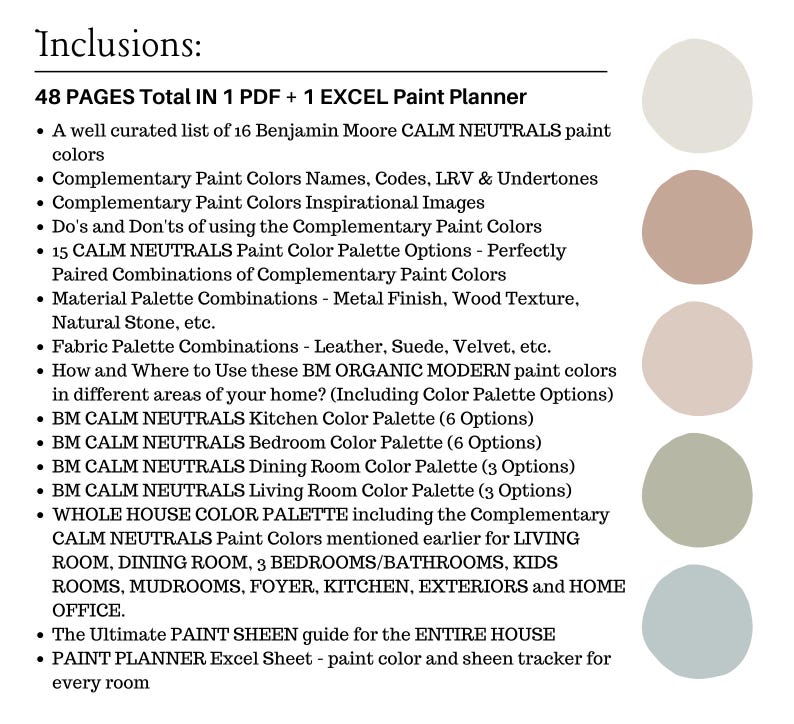 CALM NEUTRALS Benjamin Moore Color Palette, Soothing Color Palette ...