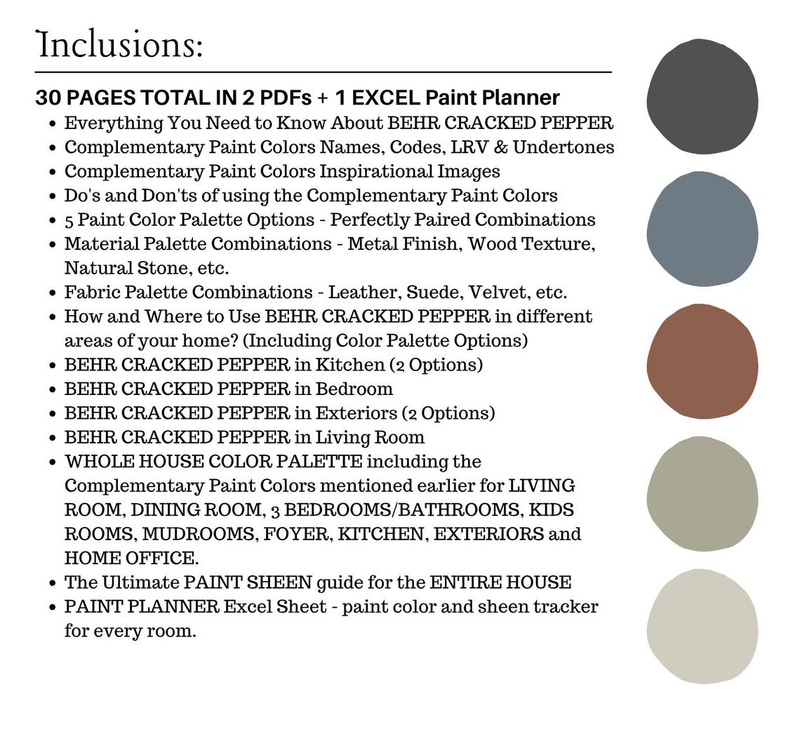 Behr CRACKED PEPPER Color Palettes, 2024 Color Trends, Coordinating ...