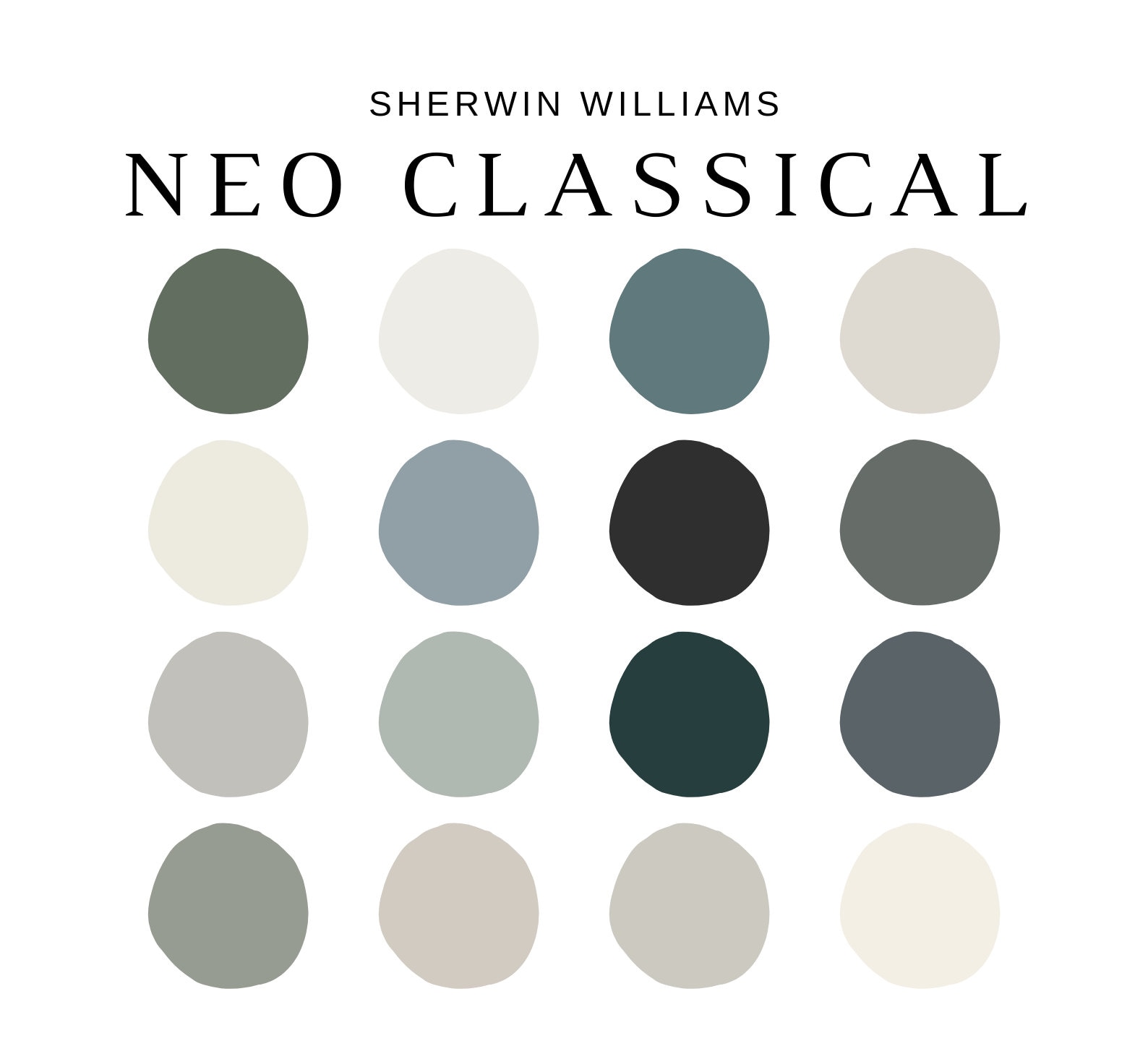 NEOCLASSICAL Sherwin Williams Color Palette, High End Interior Design ...
