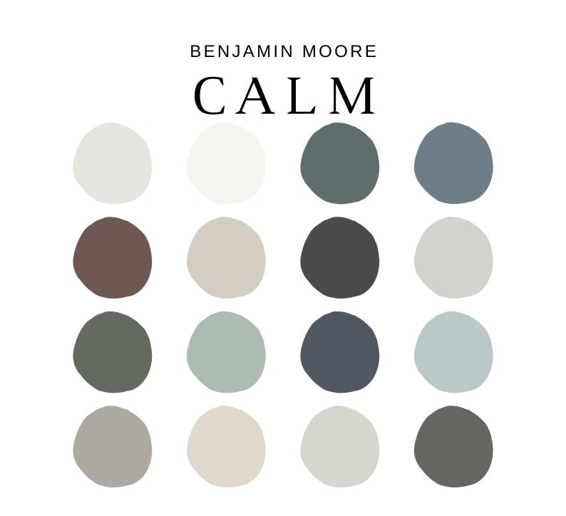 Benjamin Moore CALM Color Palettes, Calm Paint Palette, BM Calm ...