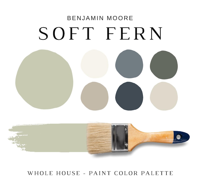 Benjamin Moore SOFT FERN Color Palette, Green Aesthetic, Soft Fern ...