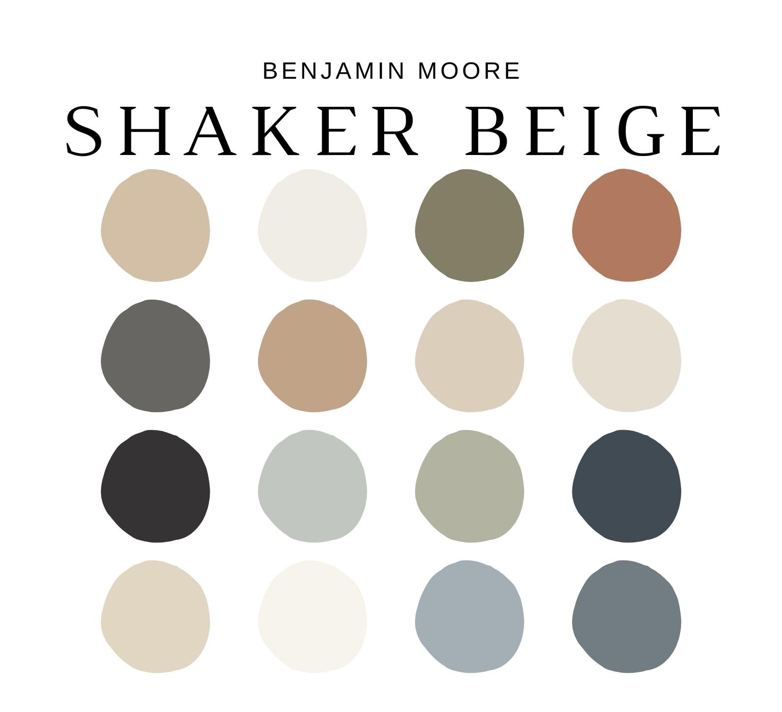 Benjamin Moore SHAKER BEIGE Color Palette, Benjamin Moore BEIGE Paint ...