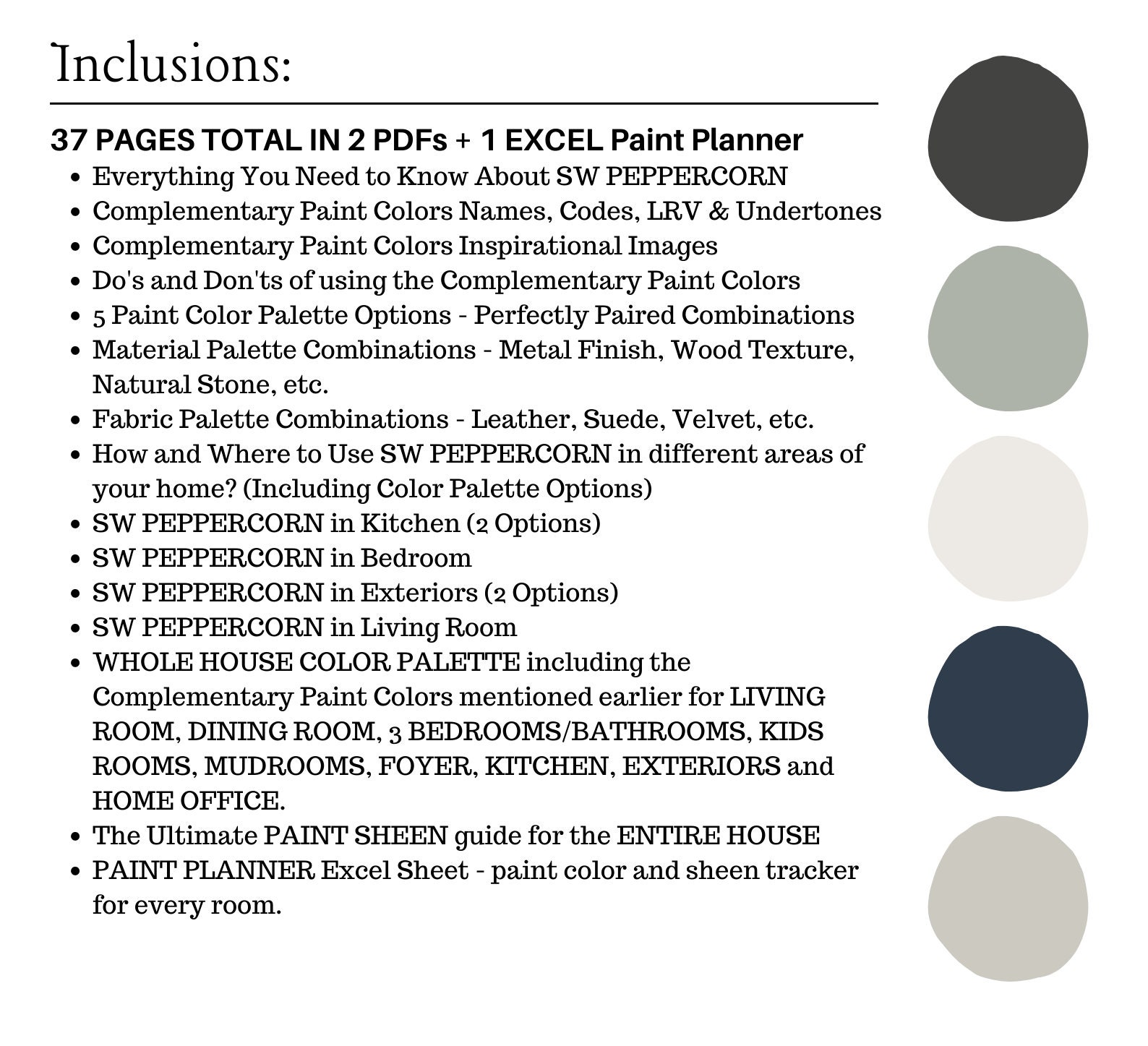 Sherwin Williams PEPPERCORN Color Palette, Best Selling Gray Paints ...