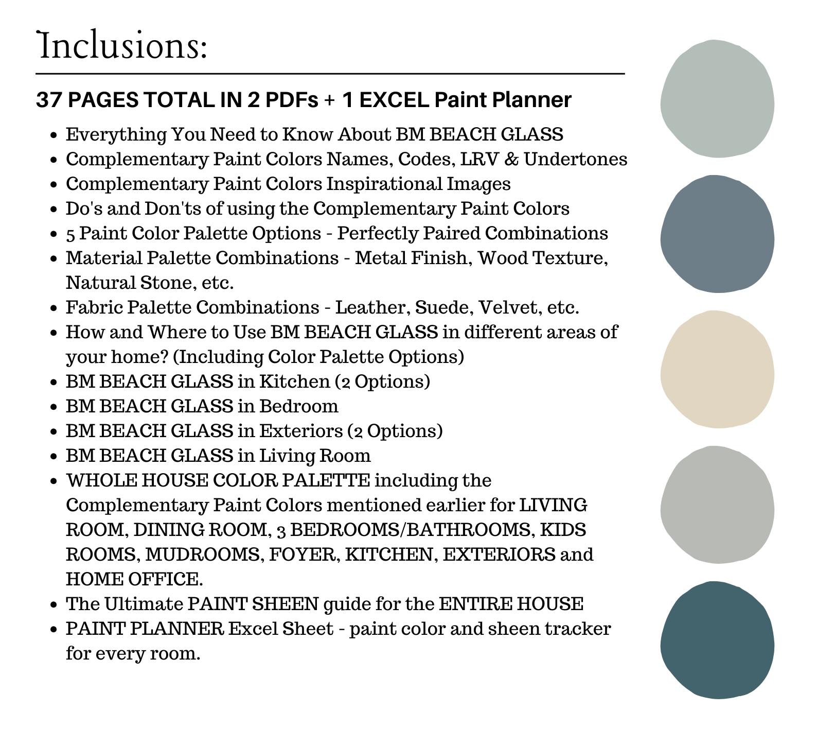 Benjamin Moore BEACH GLASS Color Palettes, Coastal Color Scheme, BM ...