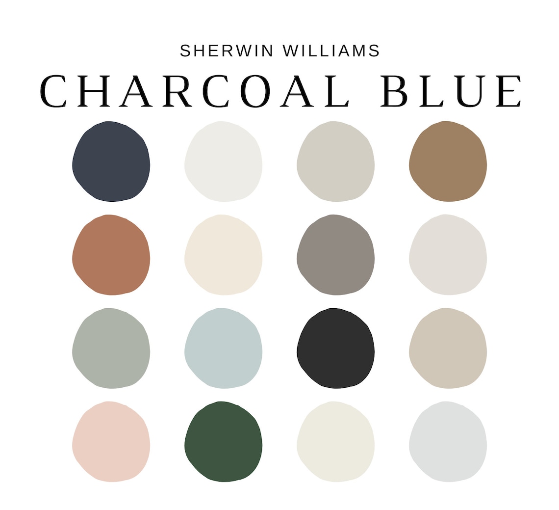 Sherwin Williams CHARCOAL BLUE Paint Palette, Blue Color Palette ...