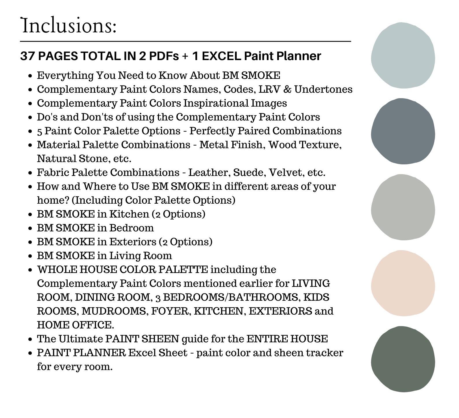 Benjamin Moore SMOKE Color Palettes, Coastal Color Scheme, Smoke ...