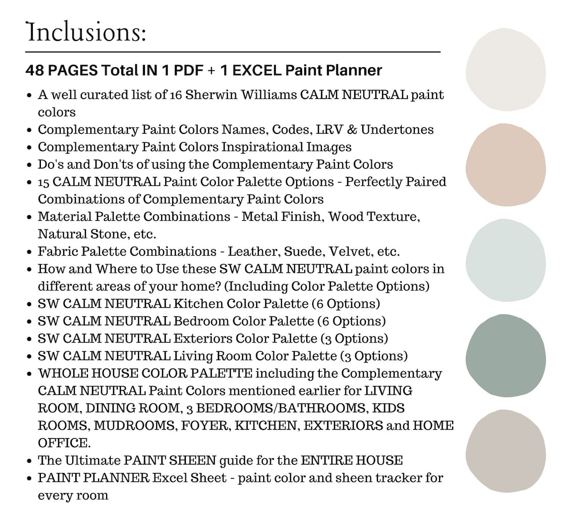 CALM NEUTRALS Sherwin Williams Color Palette, Calm Coastal House Paint ...