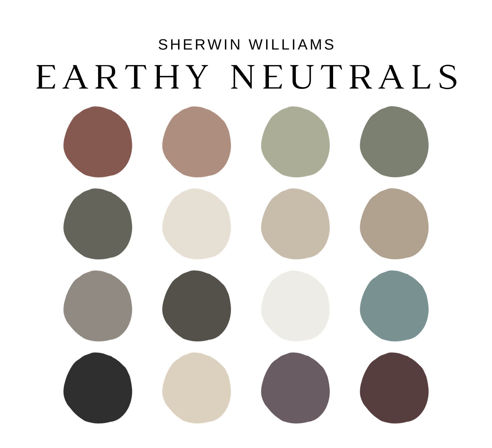 Moody EARTH Tones Paint Sherwin Williams Color Palette, Earthy Paint ...