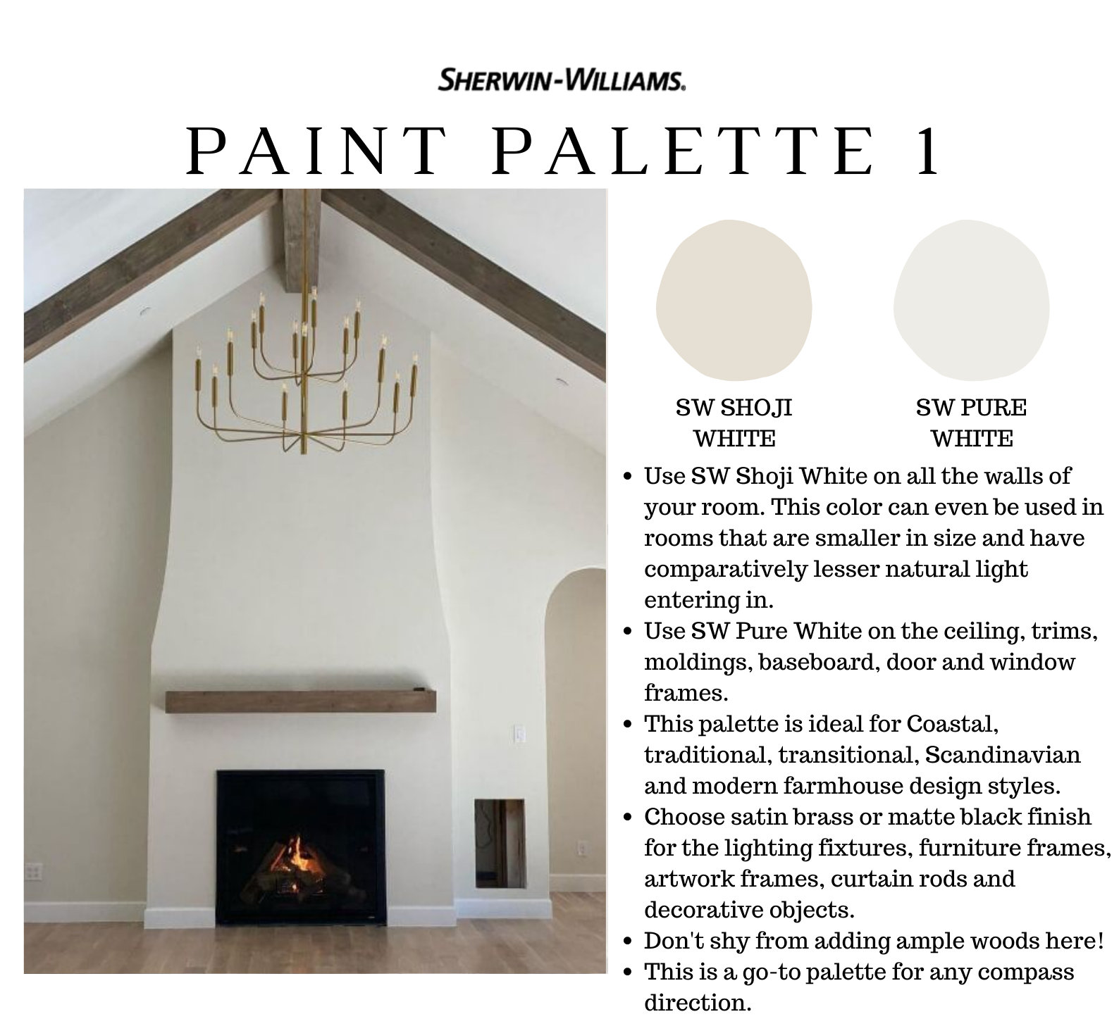 Sherwin Williams SHOJI WHITE Color Palette Perfect Greige - Etsy