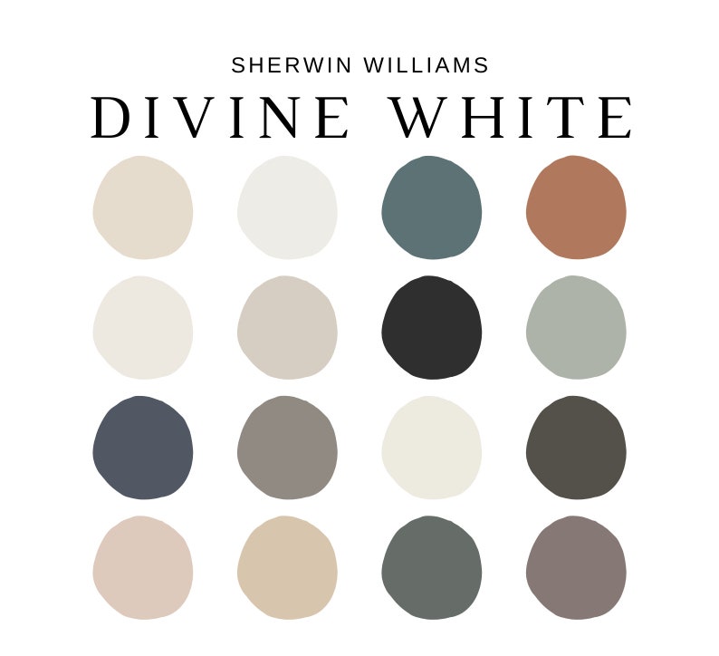 DIVINE WHITE Sherwin Williams Paint Palette, off White Paint ...
