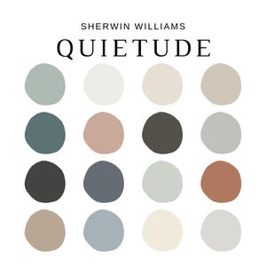 Sherwin Williams QUIETUDE Color Palette, Beach House Colors, 2025 Paint ...