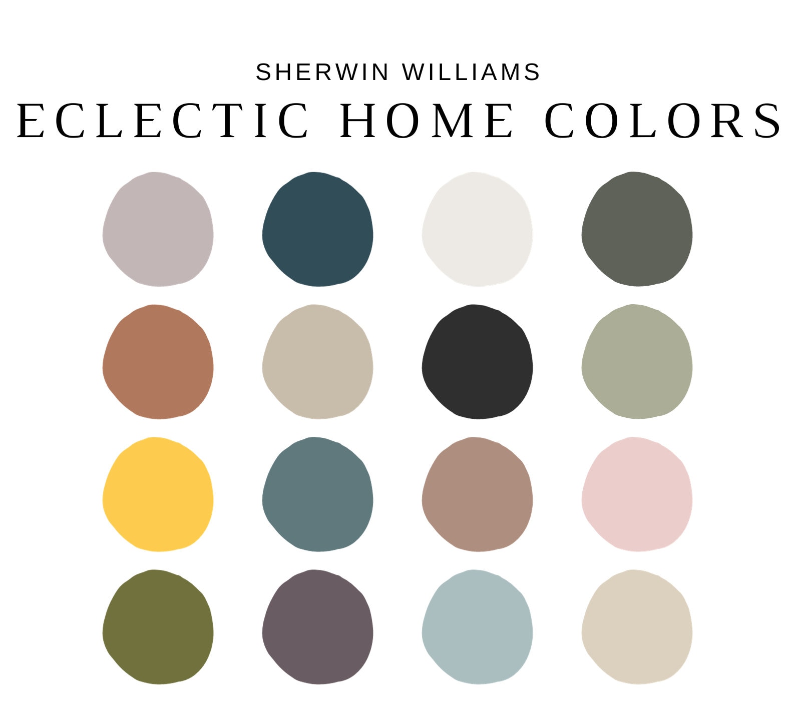 Sherwin Williams ECLECTIC Color Palette, Eclectic Home Paint Colors ...
