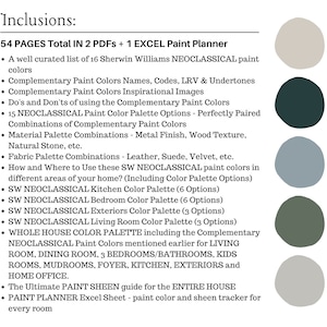 NEOCLASSICAL Sherwin Williams Color Palette, High End Interior Design ...