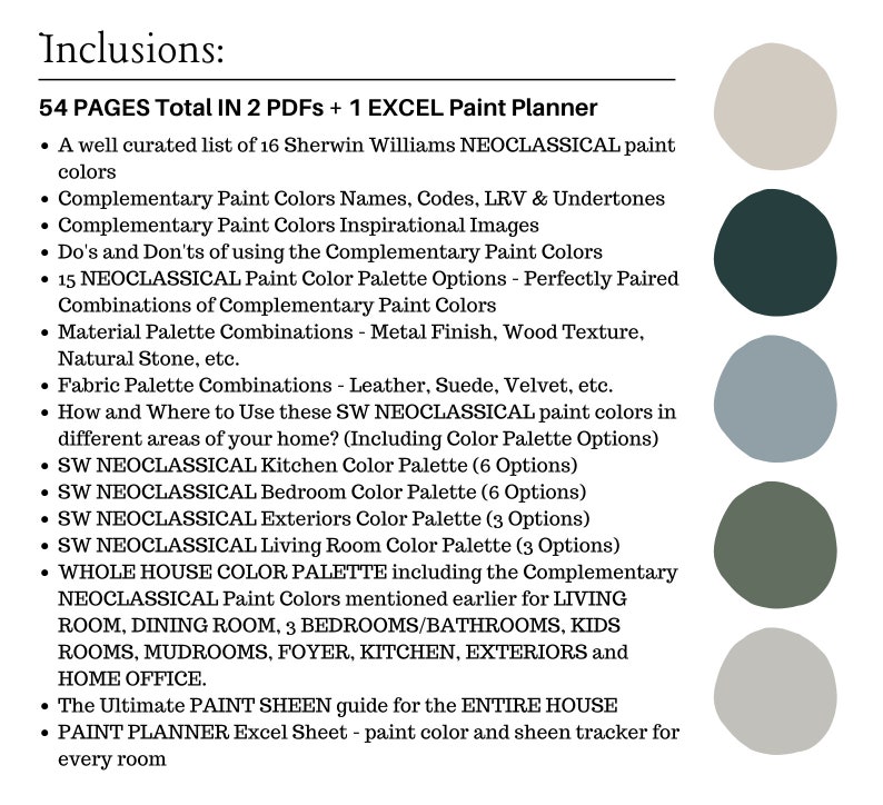 NEOCLASSICAL Sherwin Williams Color Palette, High End Interior Design ...