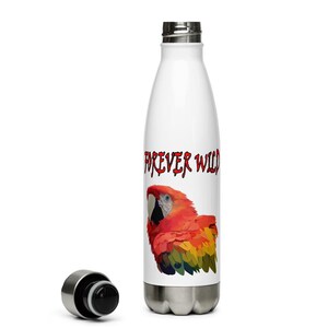 Scarlet Macaw Water Bottle Saves Tropical Parrots, Bird Waterbottle for ...