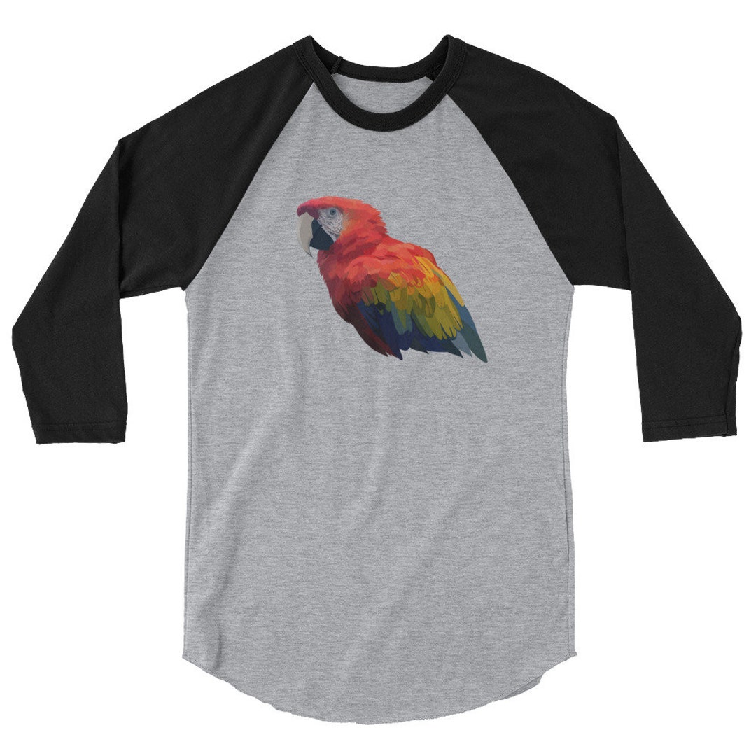 Scarlet Macaw Shirt, Macaw Shirt, Bird Shirt, Raglan Shirt, Wildlife ...