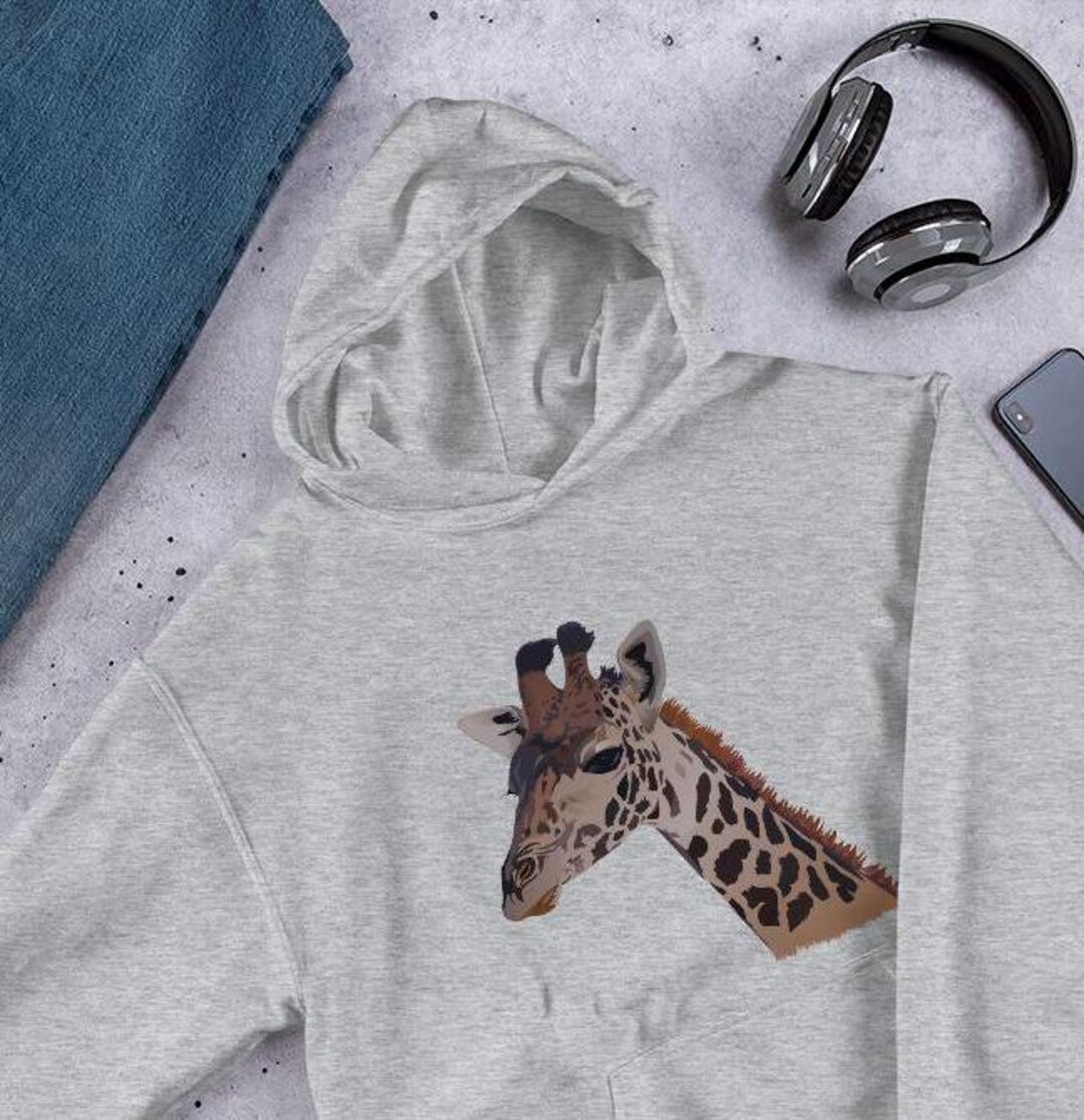 Giraffe Hoodie, African Safari Animal Pullover, Wildlife Lover ...