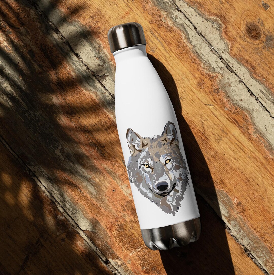 Wolf Spirit Water Bottle, Grey Wolf Waterbottle, Save Wildlife, Protect ...