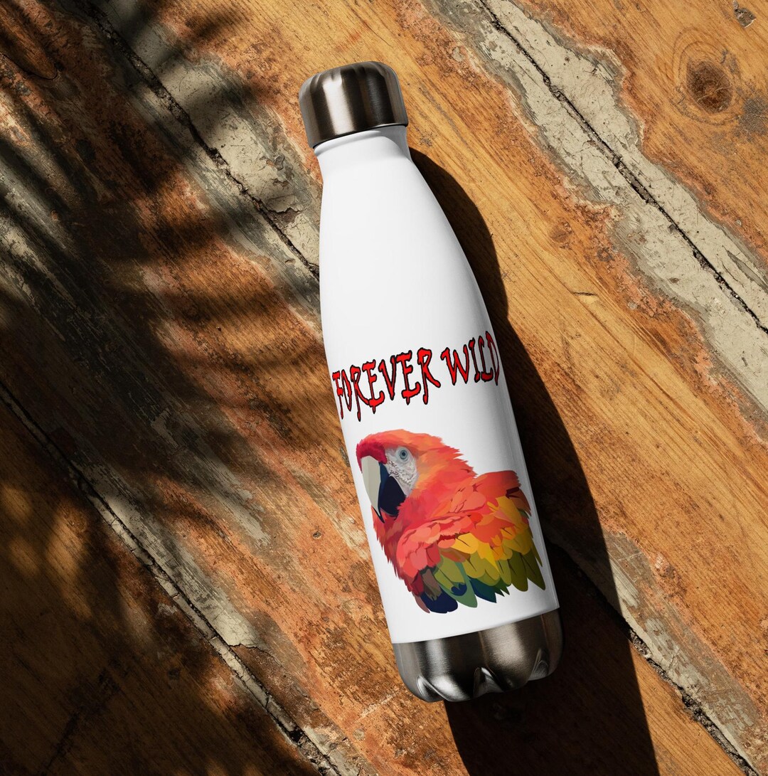 Scarlet Macaw Water Bottle Saves Tropical Parrots, Bird Waterbottle for ...