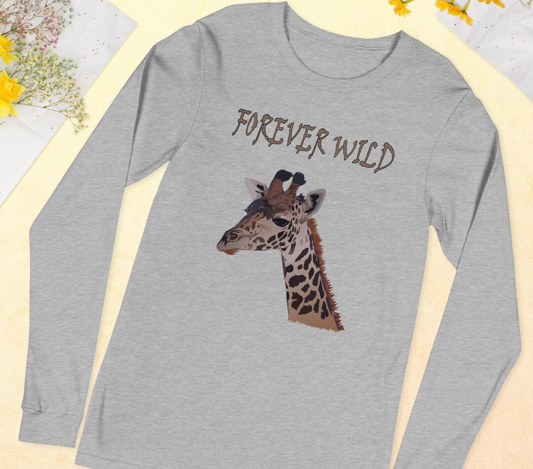 Giraffe Long Sleeve Shirt, Giraffe Conservation, Giraffe Shirt, Wild ...