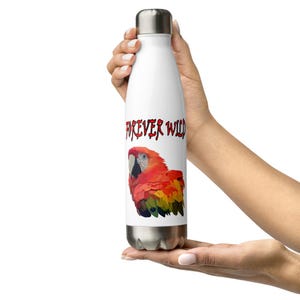 Scarlet Macaw Water Bottle Saves Tropical Parrots, Bird Waterbottle for ...