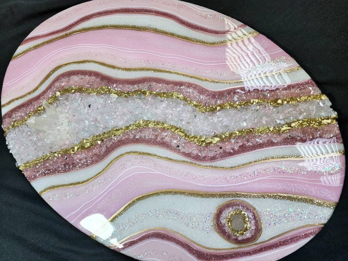 Pink Resin Geode Wall Art / Geode Wall Art / Resin Geode - Etsy