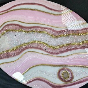 Pink Resin Geode Wall Art / Geode Wall Art / Resin Geode Painting ...