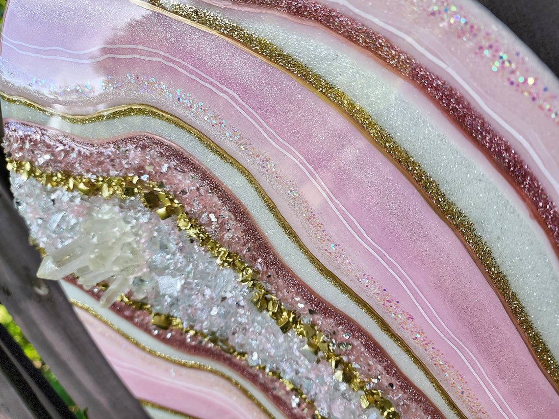 Pink Resin Geode Wall Art / Geode Wall Art / Resin Geode - Etsy