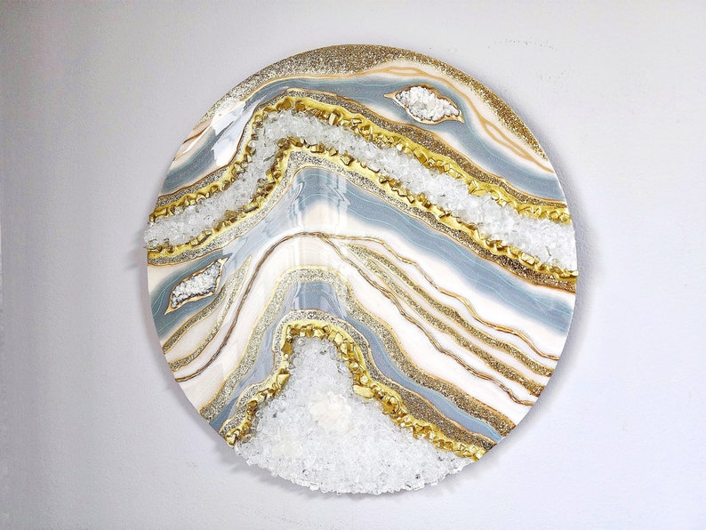 Geode Wall Art / Grey Resin Wall Art / Beige Geode Resin - Etsy