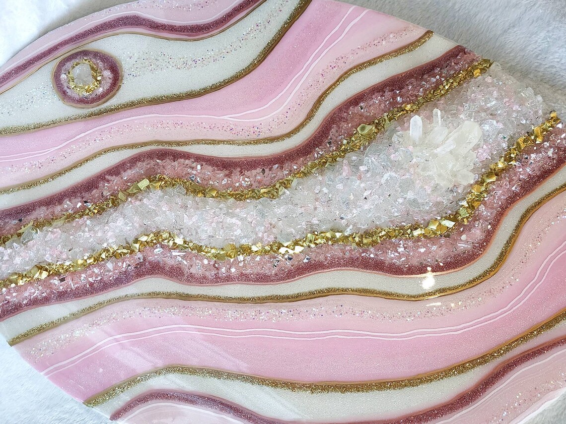 Pink Resin Geode Wall Art / Geode Wall Art / Resin Geode - Etsy