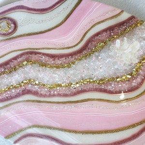 Pink Resin Geode Wall Art / Geode Wall Art / Resin Geode Painting ...