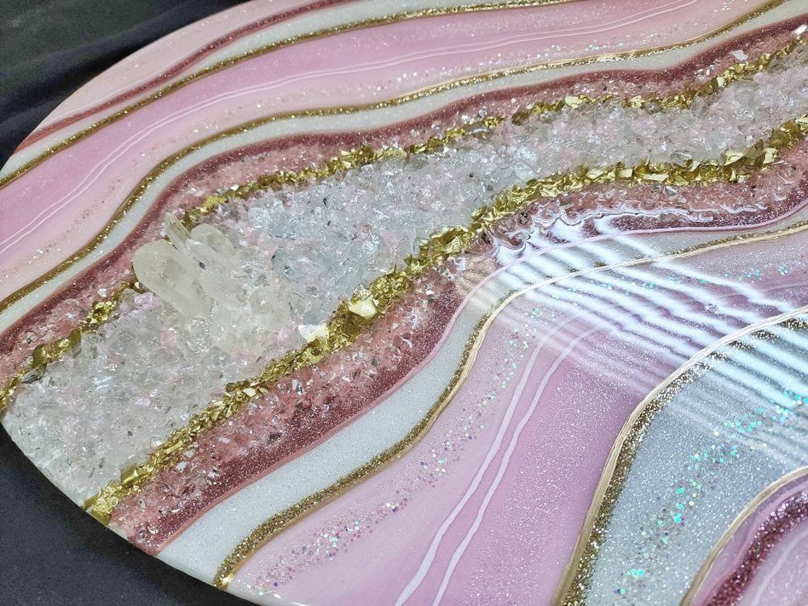 Pink Resin Geode Wall Art / Geode Wall Art / Resin Geode - Etsy