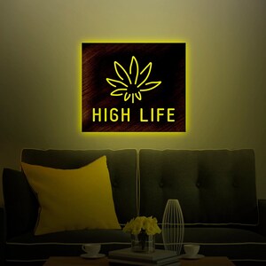 High Life Led Sign, High Life Neon Sign, Marijuana Led Sign, Marijuana ...