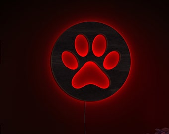 Led Neon Paw Sign - Etsy