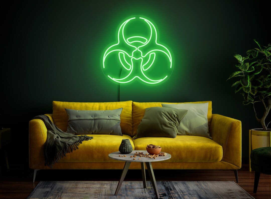Biohazard Neon Sign, Biohazard Sign, Biohazard Logo Sign, Biohazard ...