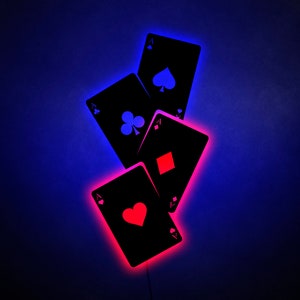Poker Cards Neon Sign Poker Room Neon Sign Poker Lights - Etsy