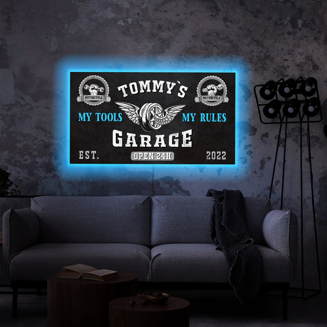 Garage Neon Sign Custom, Personalized Garage Sign, Workshop Neon Sign ...