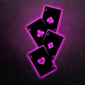 Poker Cards Neon Sign Poker Room Neon Sign Poker Lights - Etsy