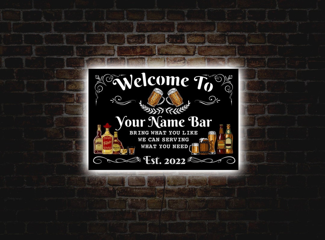 Personalized Bar Sign Custom Bar Sign Led Vintage Bar Sign - Etsy