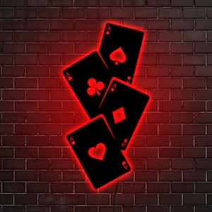 Poker Cards Neon Sign Poker Room Neon Sign Poker Lights - Etsy