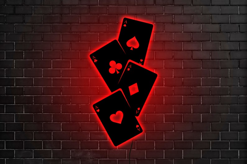 Poker Cards Neon Sign Poker Room Neon Sign Poker Lights - Etsy