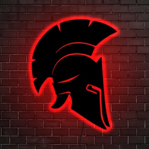 Spartan Neon Sign, Spartan Helmet Neon Sign, Spartan Helmet Led Sign ...