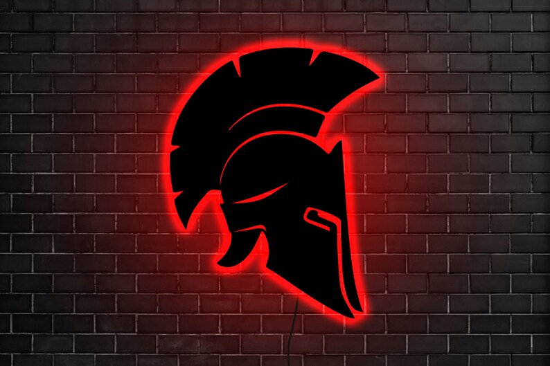 Spartan Neon Sign Spartan Helmet Neon Sign Spartan Helmet - Etsy