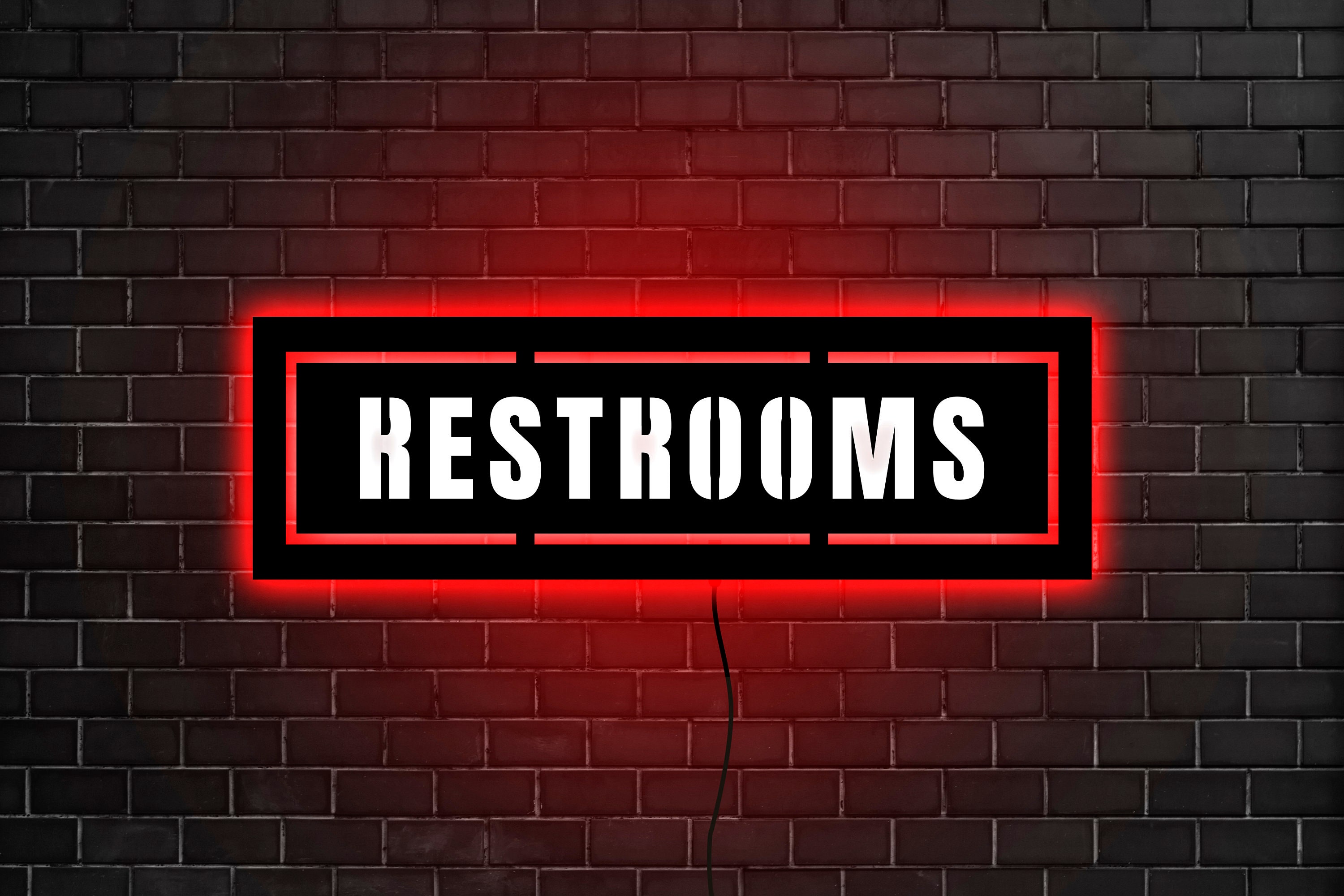 Restroom Led Sign Restroom Neon Sign Restroom Light Sign - Etsy UK