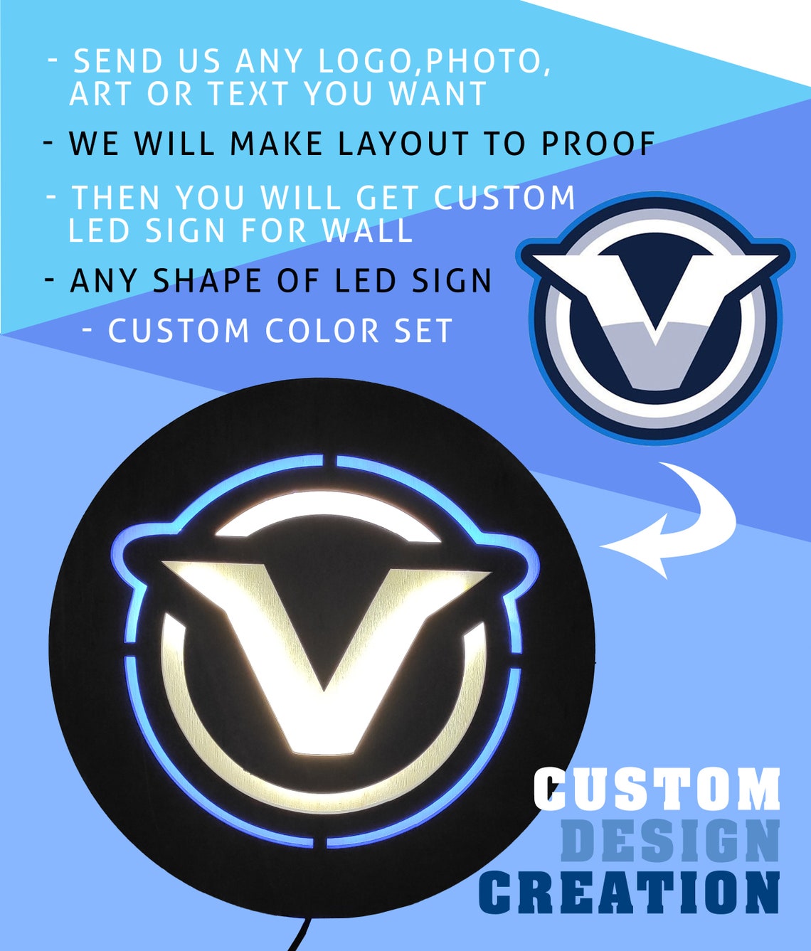 Custom Neon Sign Logo Led Logo Sign Custom Led Neon Sign - Etsy