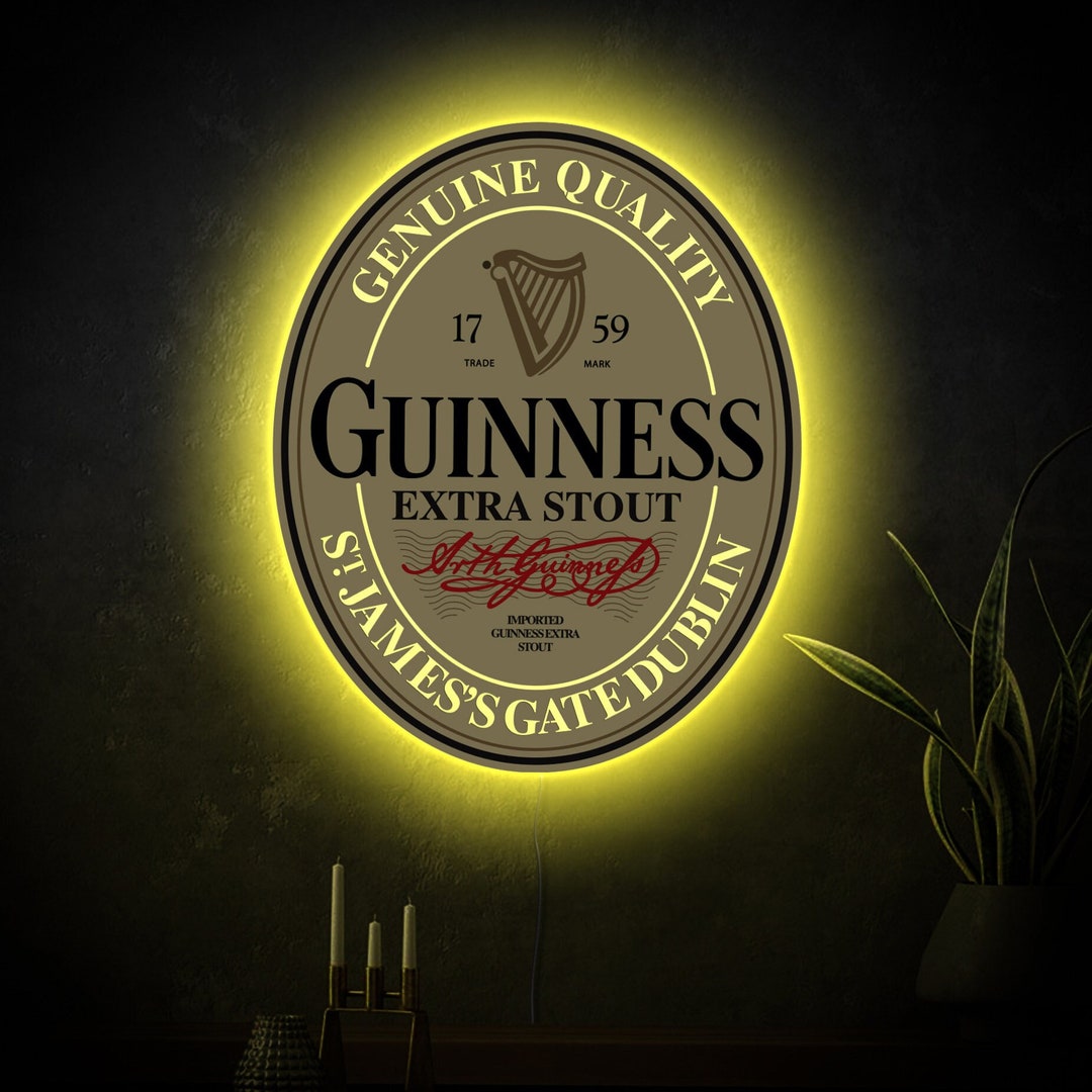 Guinness Neon Sign, Guinness Logo, Guinness Led Sign, Guinness Gift ...