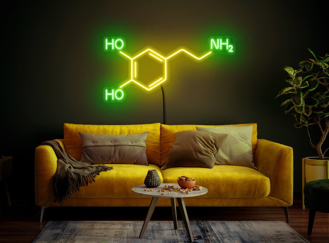Dopamine Neon Sign, Dopamine Molecule Sign, Molecule Neon Sign ...