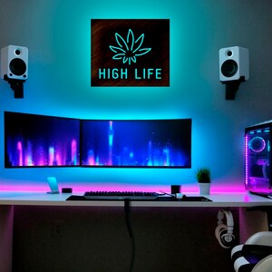 High Life Led Sign, High Life Neon Sign, Marijuana Led Sign, Marijuana ...