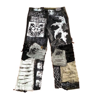35 Unique Handmade Jeans Custom Punk Rock Goth Emo Metal Cyber Dark ...
